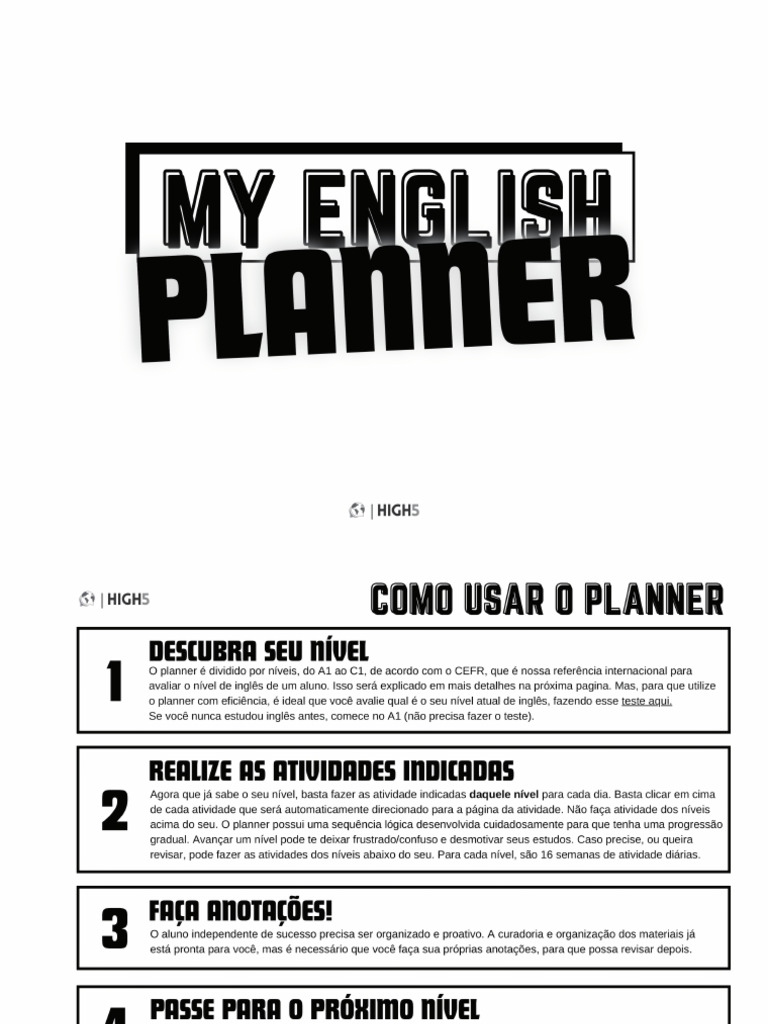 My English Planner Versao Simplificada | PDF