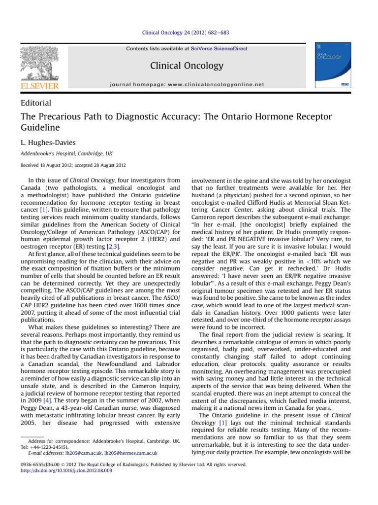 The Precarious Path To Diagnostic Accuracy The On | PDF | Oncology ...