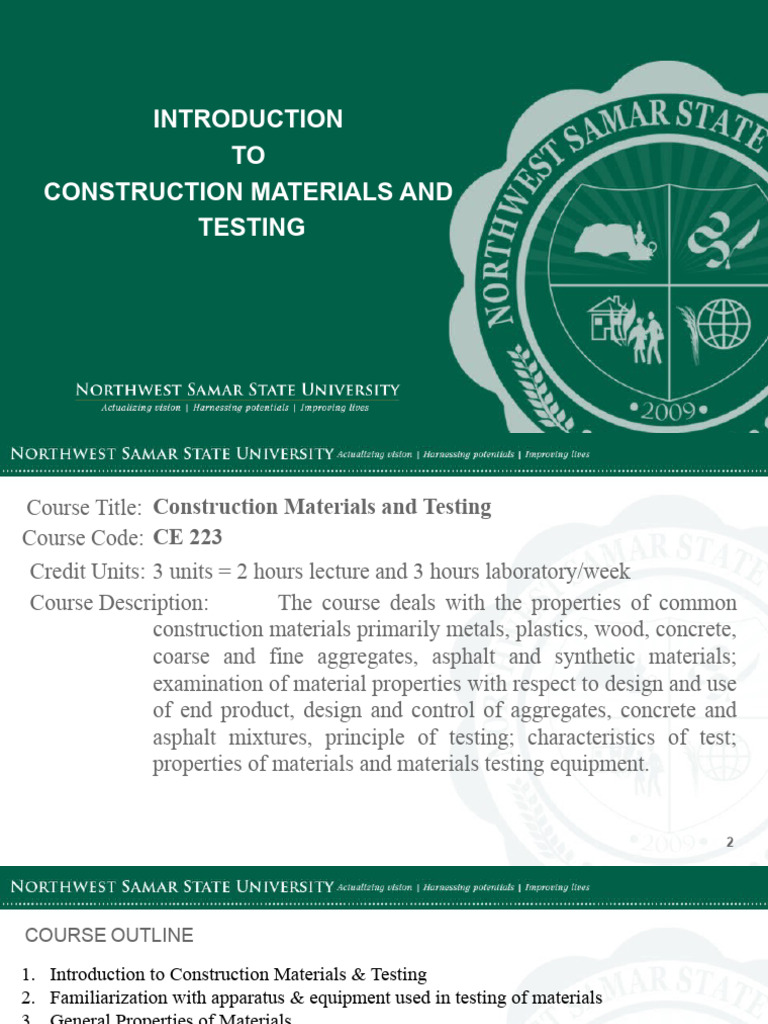 Construction Materials Testing Overview | PDF | Deformation ...