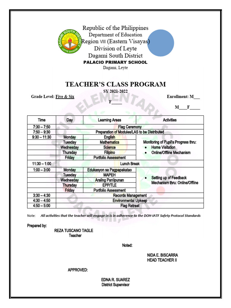 Class Program 2021-2022 | PDF