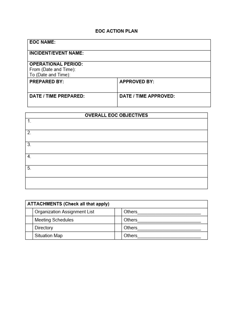 Module 7 - EOC Action Plan Template | PDF