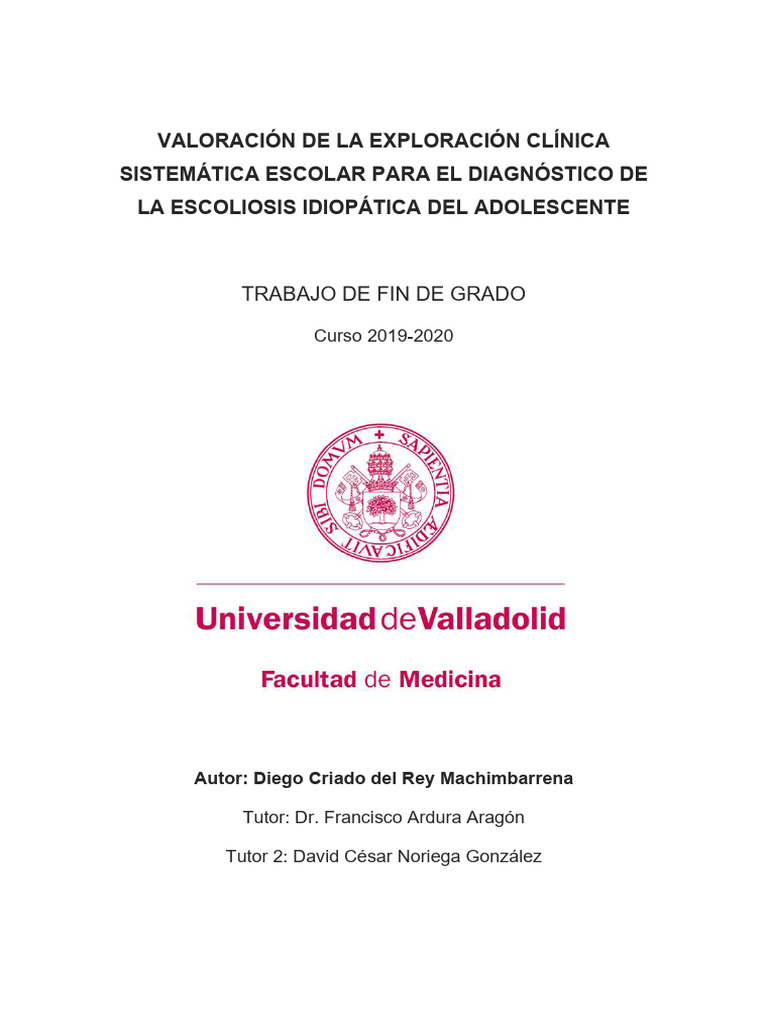 Valoracion EF Sistematica Escolar Xa Dxo Precoz Escoliosis Idiopatica ...