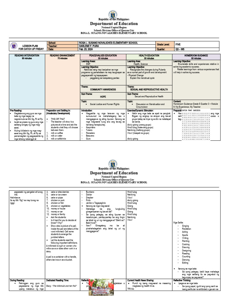 Q3 Grade 5 Catch-Up Fridays Week 5 | PDF