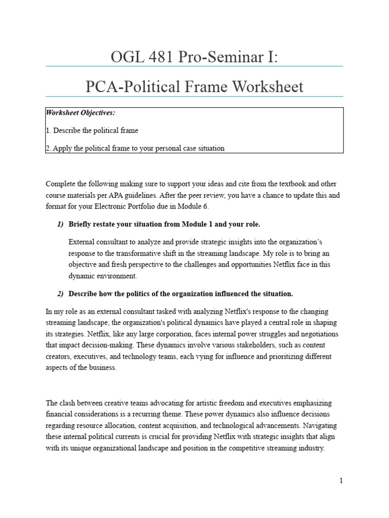 4 Political Frame Worksheet-1 | PDF | Leadership | Narrative