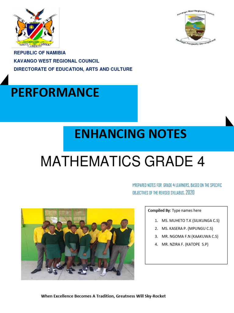 Maths Grade 4-Booklet | PDF | Subtraction | Numbers