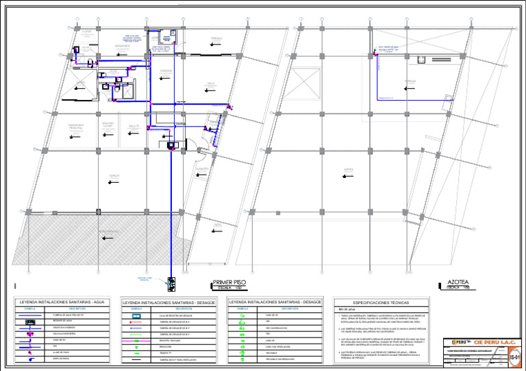 01 Plano Iiss-Agua Fria | PDF | Tubería (transporte de fluidos) | Líquidos