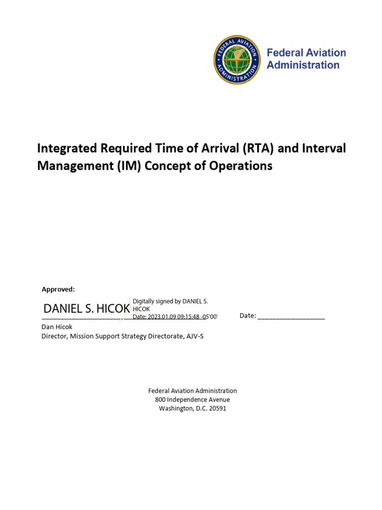 Integrated RTA IM ConOps v1.0 | PDF | Air Traffic Control | Aerospace