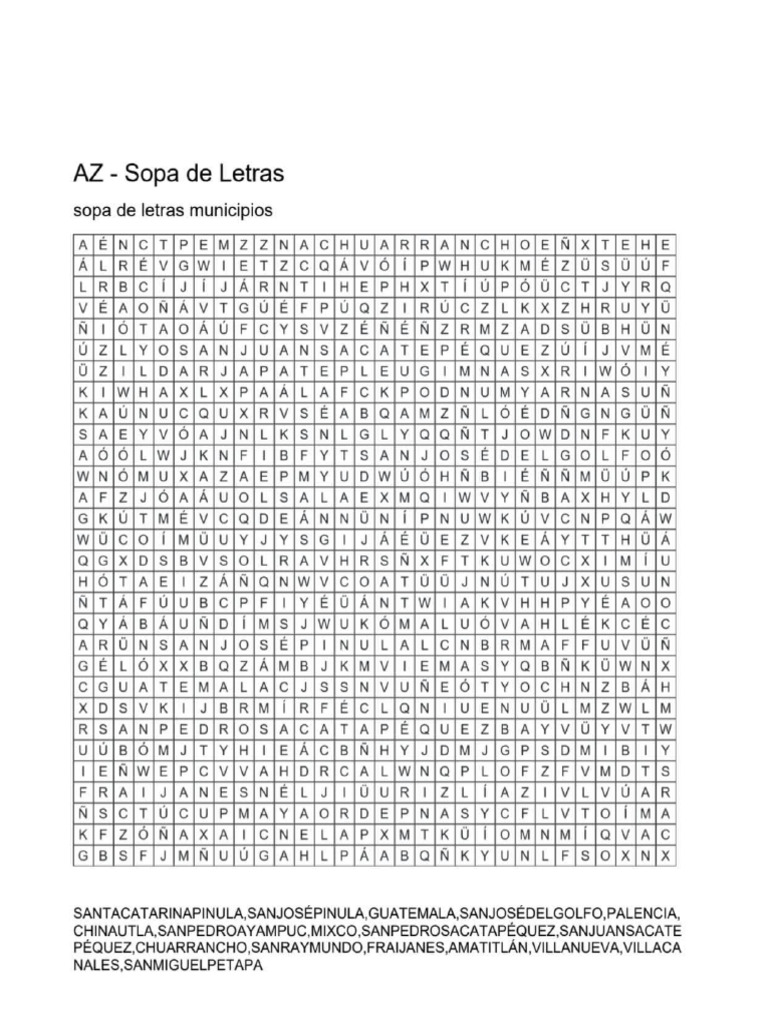 Sopas de Letras Departamentos | PDF