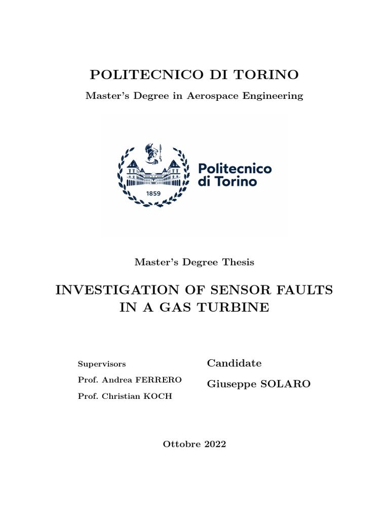 Gas Turbine Sensor Fault Investigation | PDF | Thermocouple ...