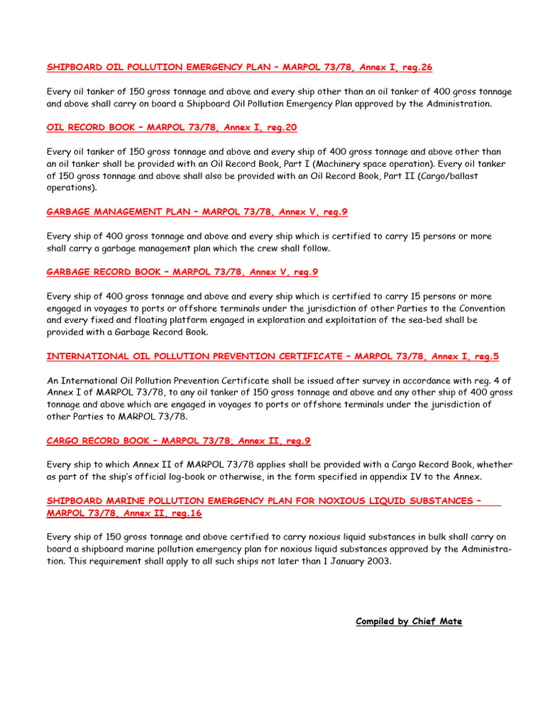 Marpol Documents | PDF | Oil Tanker | Ships