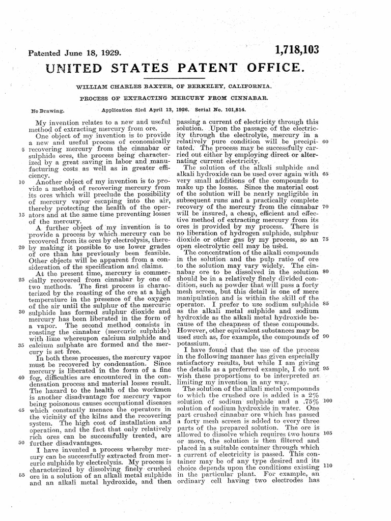 Mercury Extraction via Electrolysis | PDF | Mercury (Element) | Sodium