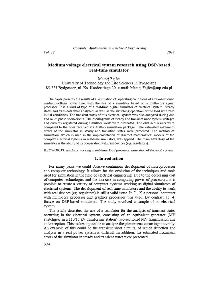 Medium Voltage Electrical System Re Pdf Matrix Mathematics