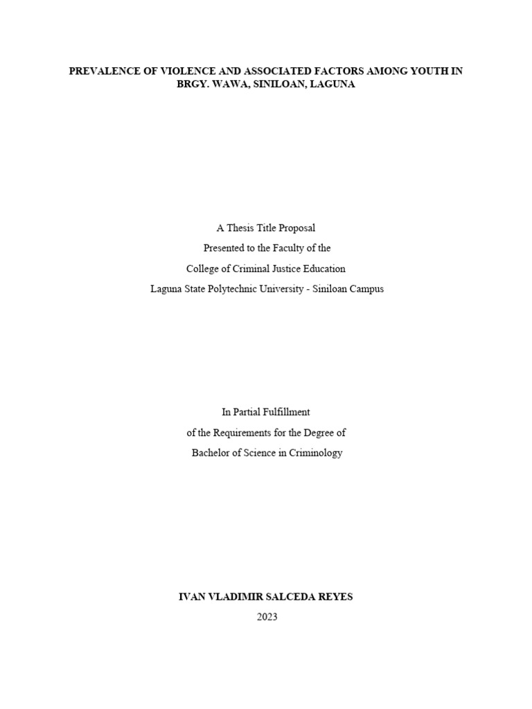 Chapter-1 FINAL | PDF | Violence | Juvenile Delinquency