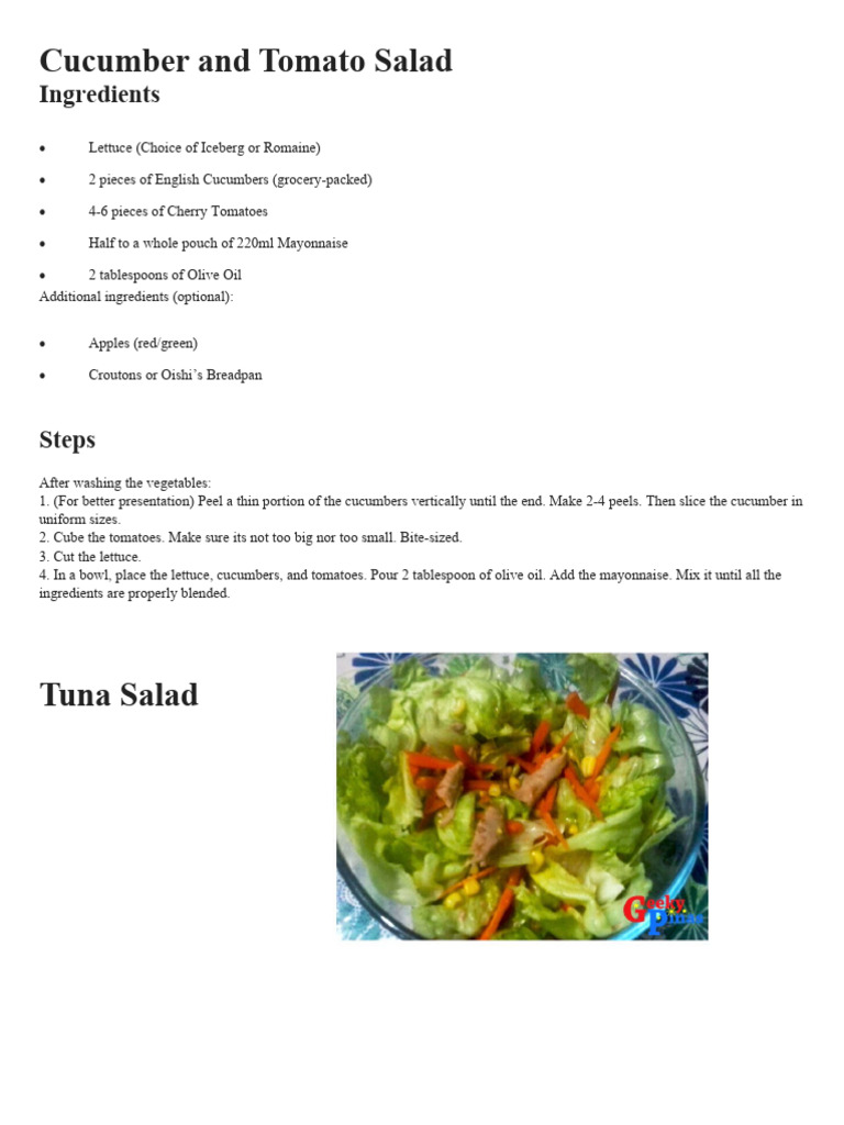 SAADS | PDF | Salad | Western Cuisine