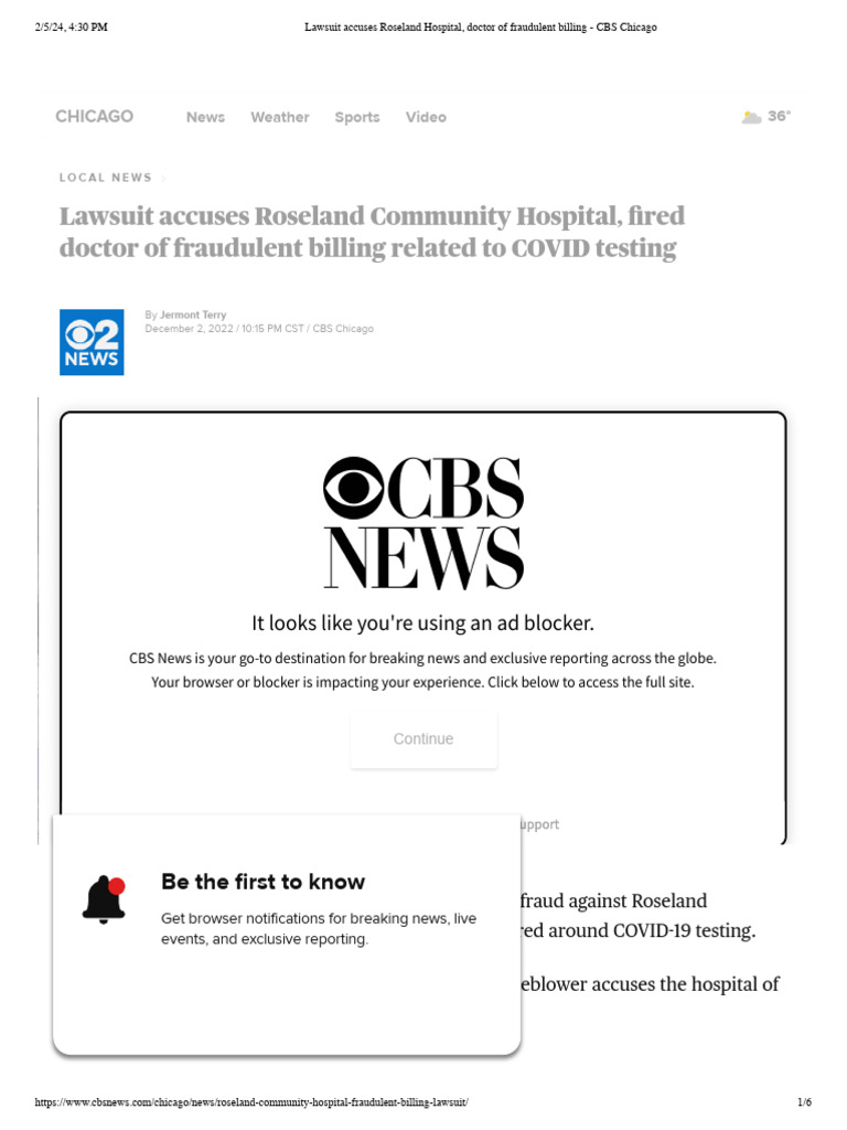 Roseland Hospital Fraud Lawsuit | PDF | Fraud | Whistleblower