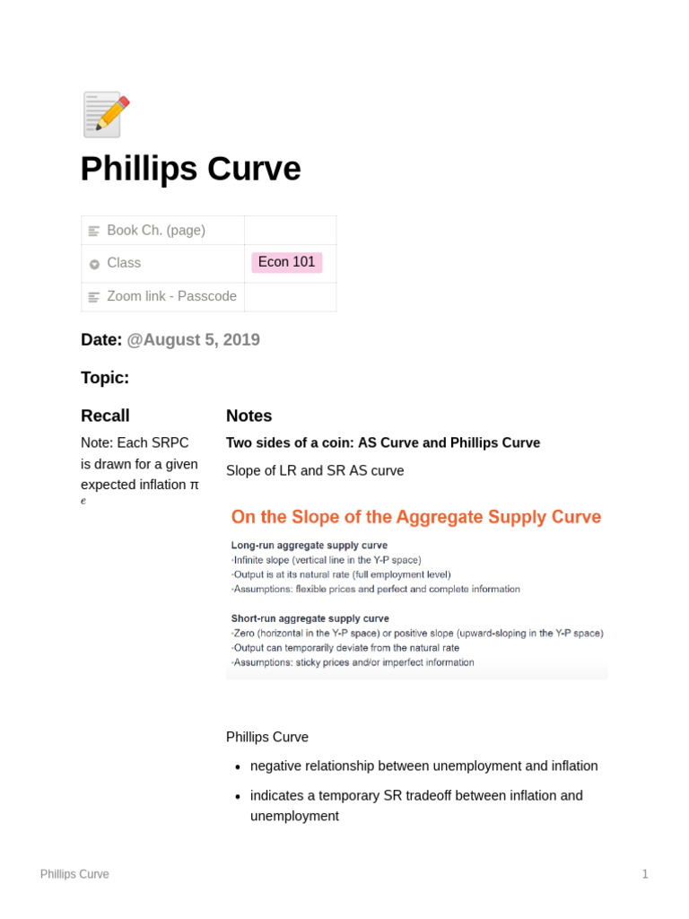 Phillips Curve: Inflation vs Unemployment | PDF | Phillips Curve ...
