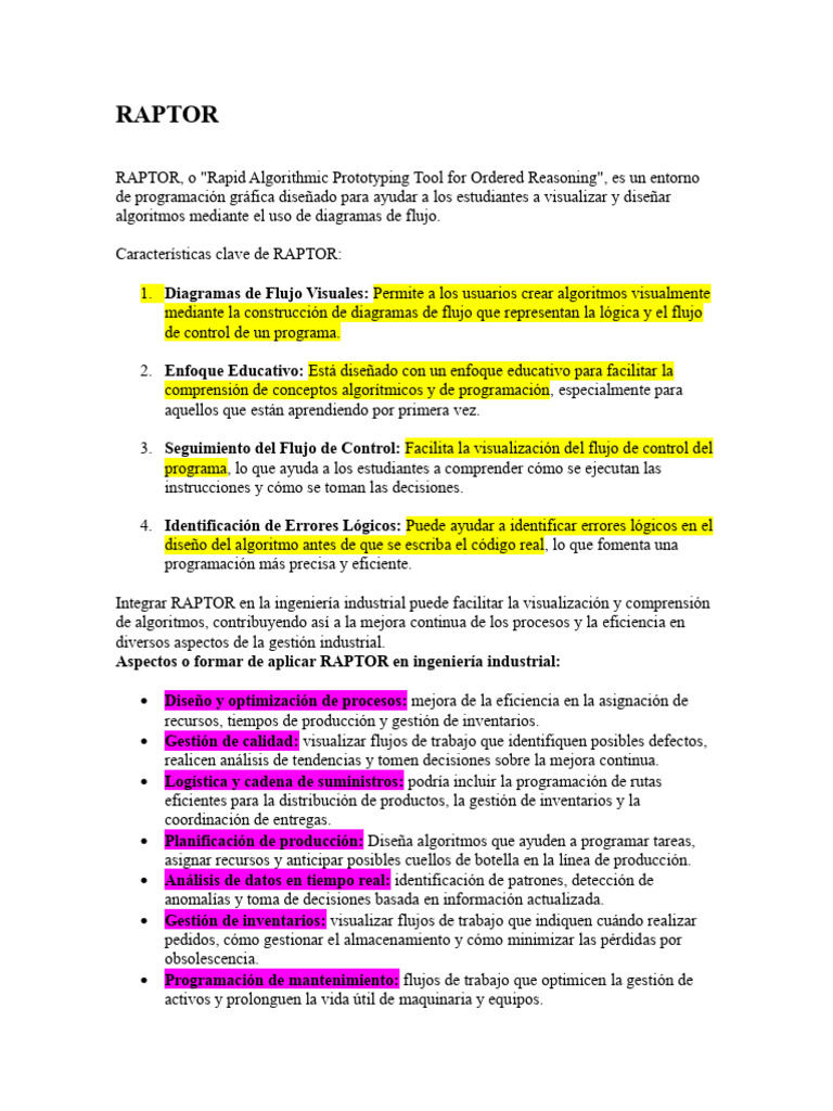 Raptor | Descargar gratis PDF | Programación de computadoras | Programa ...