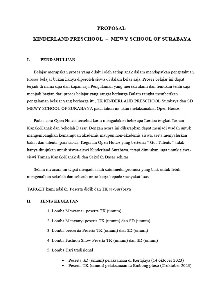 PROPOSAL Open House | PDF | Perjalanan