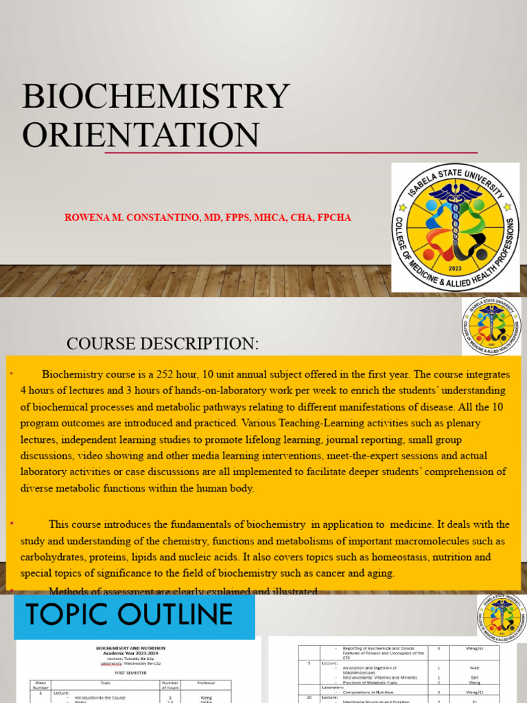 Biochemistry Orientation | PDF | Biochemistry | Chemistry