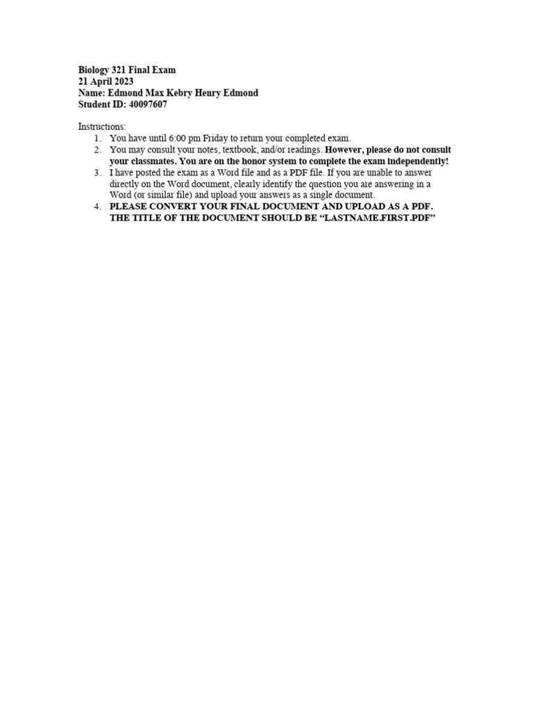 Biol 321 Pdf Dominance Genetics Natural Selection