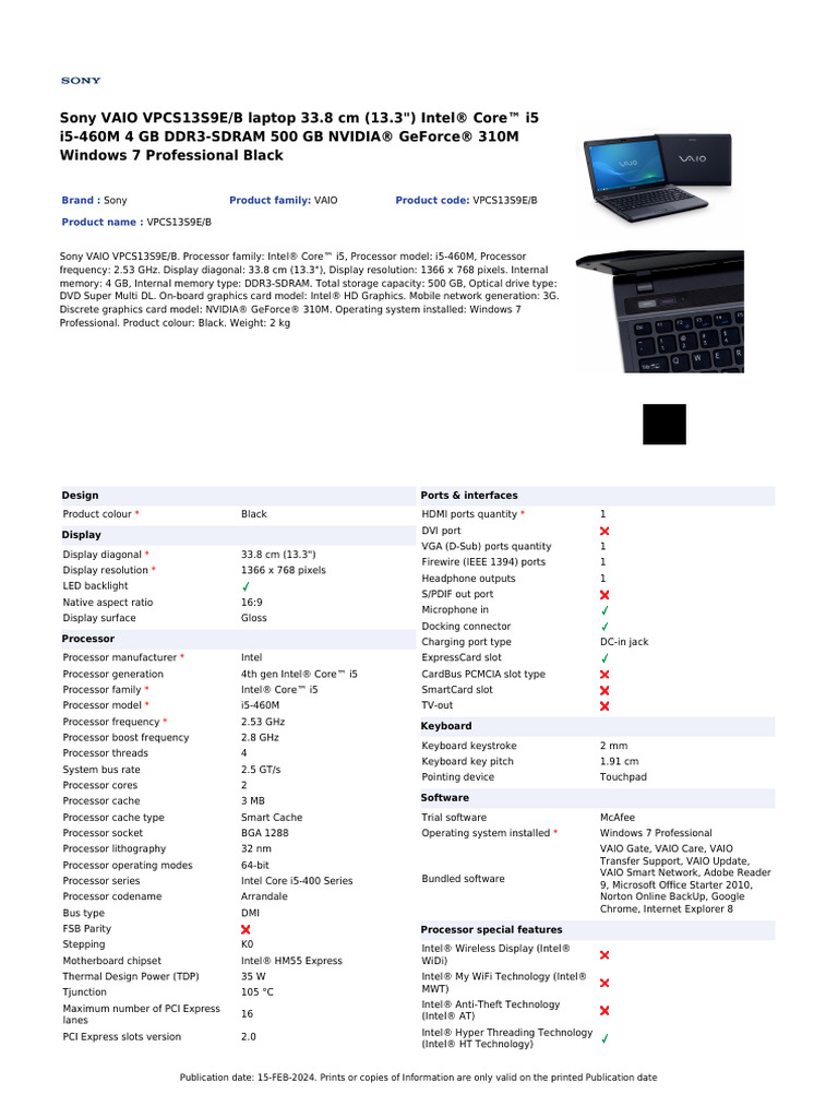 Data Specs Spara! | PDF | Computer Data Storage | Intel