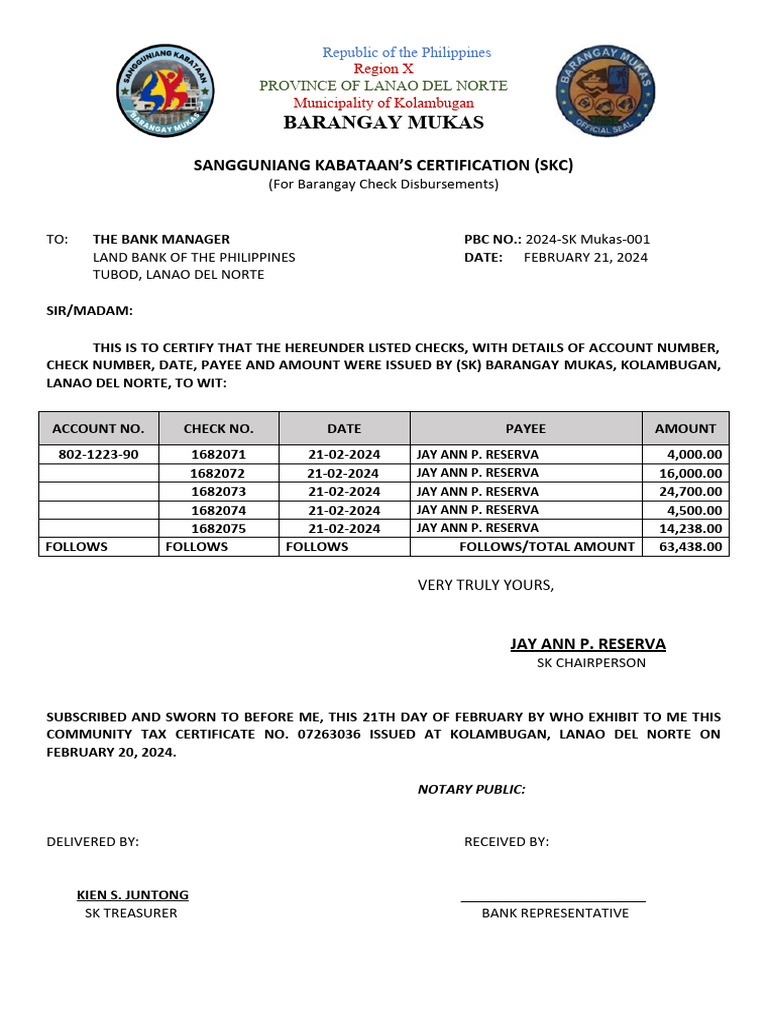 Barangay Mukas: Sangguniang Kabataan'S Certification (SKC) | PDF