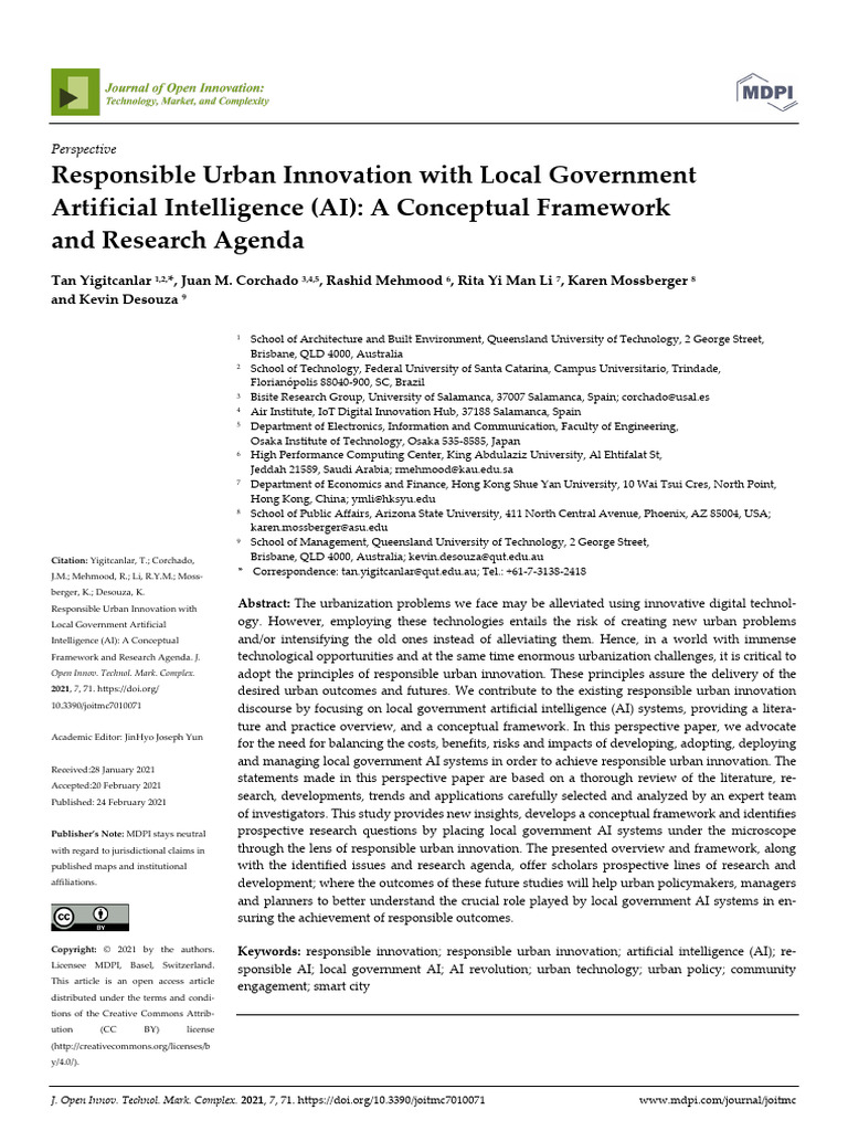 Responsible Urban Innovation With Local Government Artificial Intelligence (AI) - A Conceptual ...