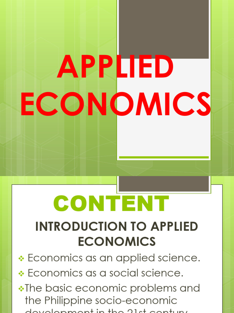 Applied Economics - Chapter 1 | PDF | Economics | Microeconomics