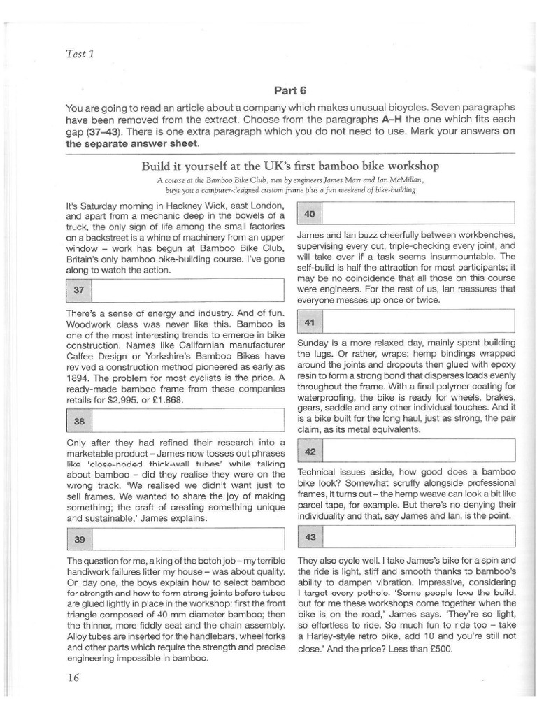 Part 6 - Gapped Text (Pre-Task) | PDF
