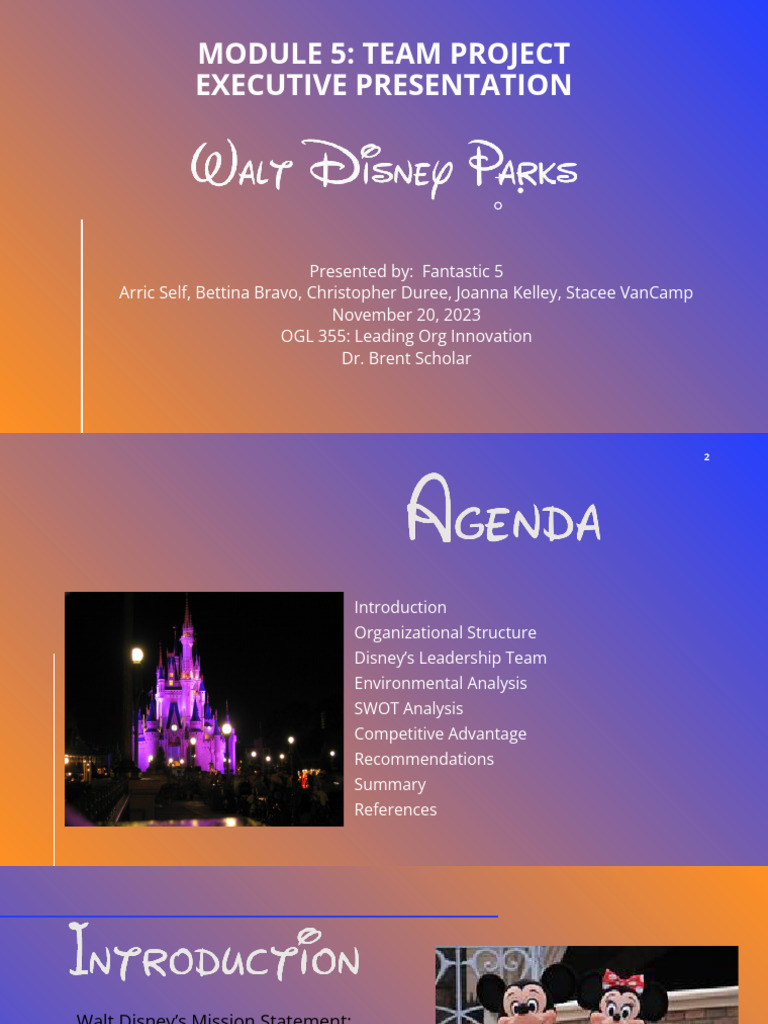 Module 5 Executive Presentation Fantastic 5 | PDF | The Walt Disney ...