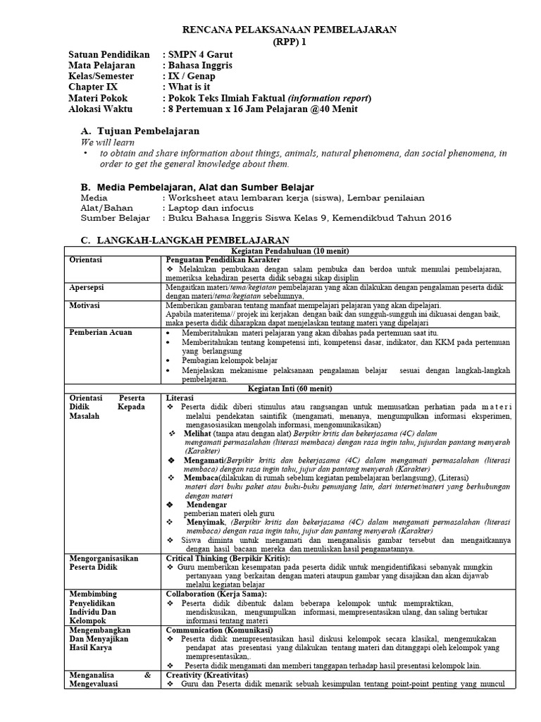 RPP 9 What Is It | PDF | Karier & Perkembangan | Kesehatan Holistik