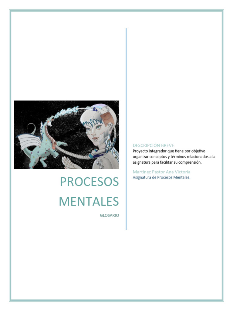 Glosario Procesos Mentales, Martinez (2023) | PDF | Memoria | Percepción