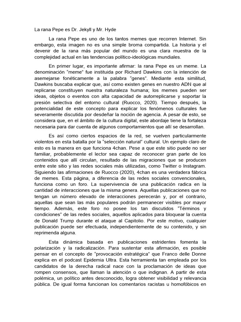 La dualidad de la rana Pepe meme | PDF | Meme