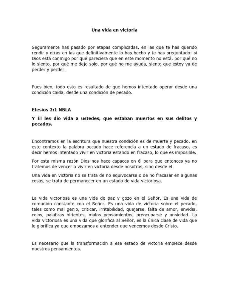 Vida en Victoria a Través de Cristo | PDF | Cristo (título) | Mente