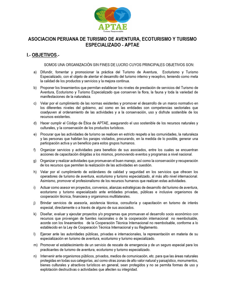 Requisitos y Costos para Ser Miembros de APTAE 2020 | PDF | Turismo