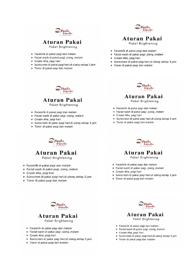 Aturan Pakai | PDF