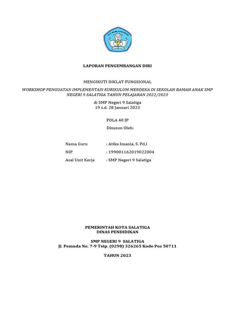 Laporan PD Sekolah Ramah Anak | PDF | Karier & Perkembangan | Ilmu Sosial