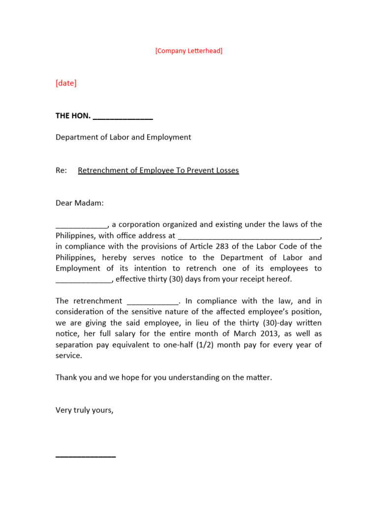 Termination Letter For Dole Draft' | PDF