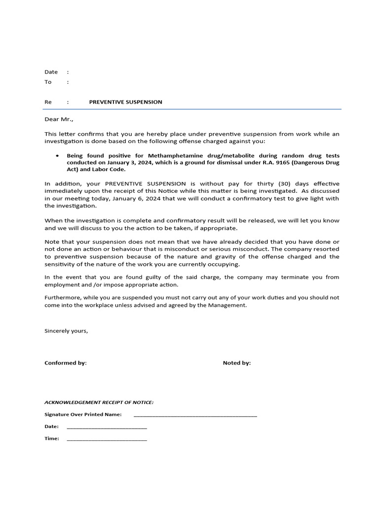 Preventive Suspension Temp | PDF