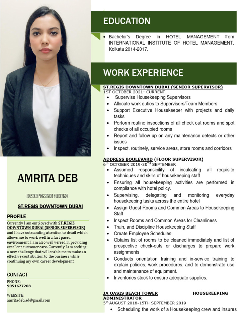Amrita Deb CV | PDF | Housekeeping | Business