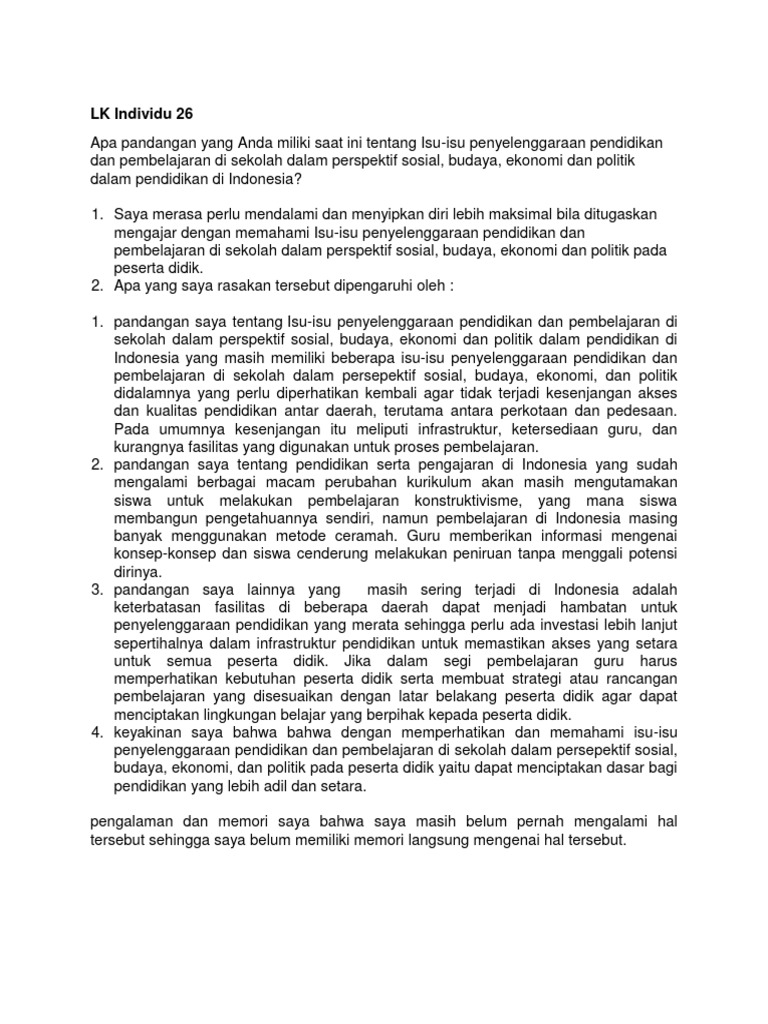 Eksplorasi Konsep LK Individu 26 | PDF
