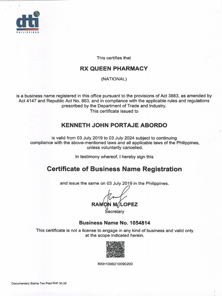 RX Queen Pharmacy 07032019-07032024 | PDF