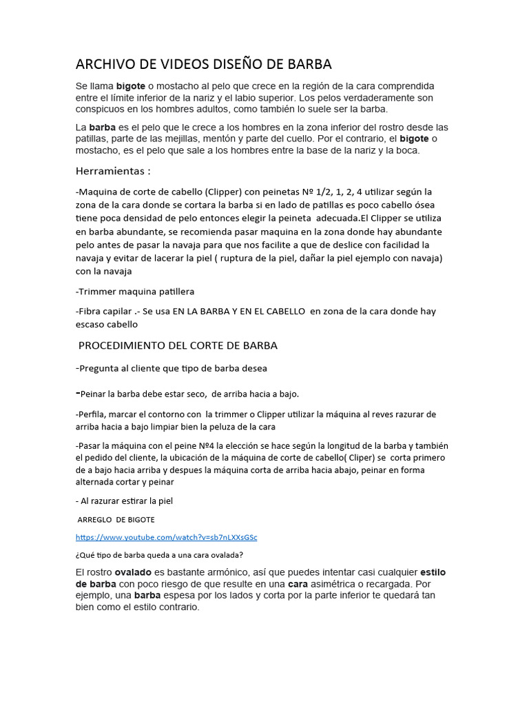 Archivo Diseño Bigote y Barba | PDF | Barba | Afeitado