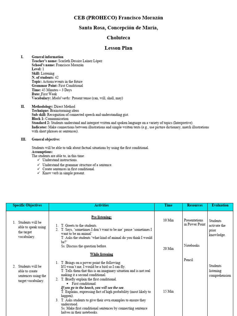 Lesson Plan - Second Month | PDF | Verb | Grammatical Tense