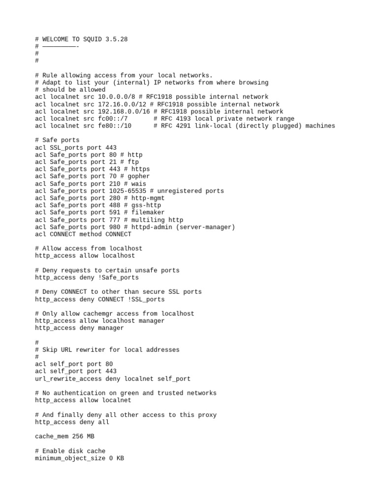 Squid Proxy Configuration Guide 3.5.28 | PDF | Computer Science | Network Protocols