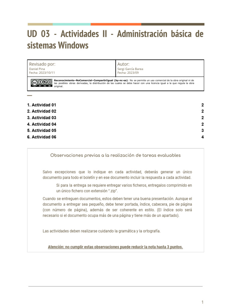 UD 03 - II Actividades Evaluables | PDF | Archivo de computadora | Tecnología de sistema operativo