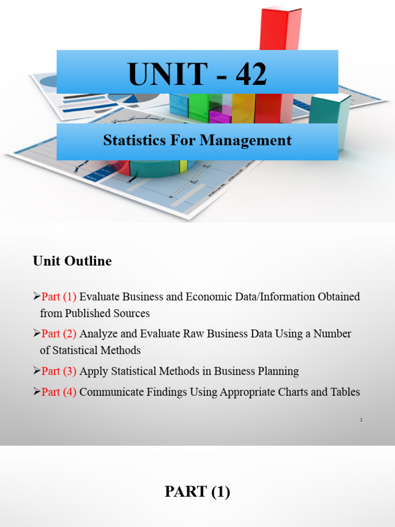 Unit 42 Statistic For Management | PDF | Statistics | Data Analysis