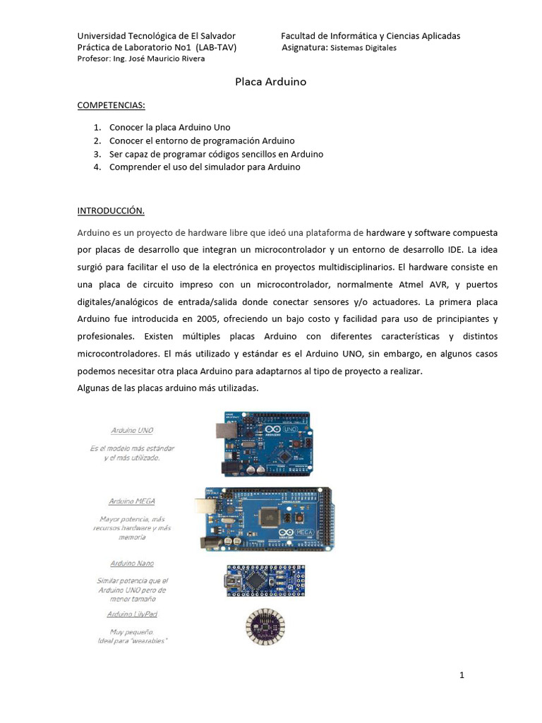 Práctica No 1-CIDI-I | PDF | Arduino | Entorno de desarrollo integrado