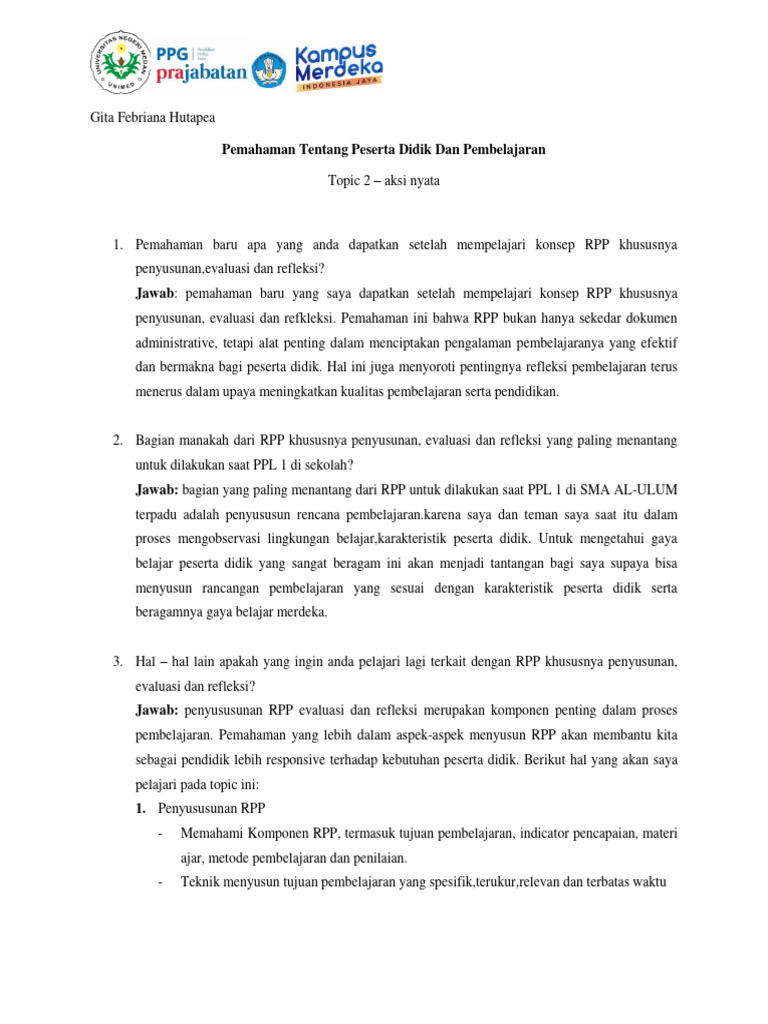 Pemahaman RPP dalam Pembelajaran Efektif | PDF | Karier & Perkembangan