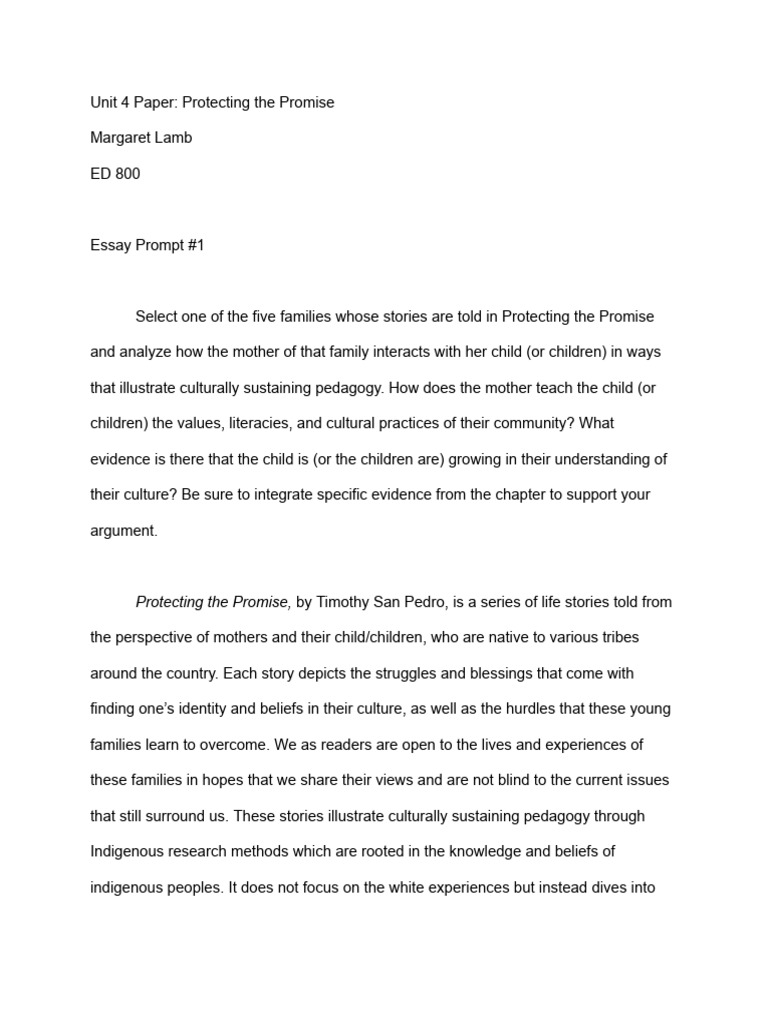 Unit 4 Paper Protecting The Promise | PDF | Knowledge | Experience